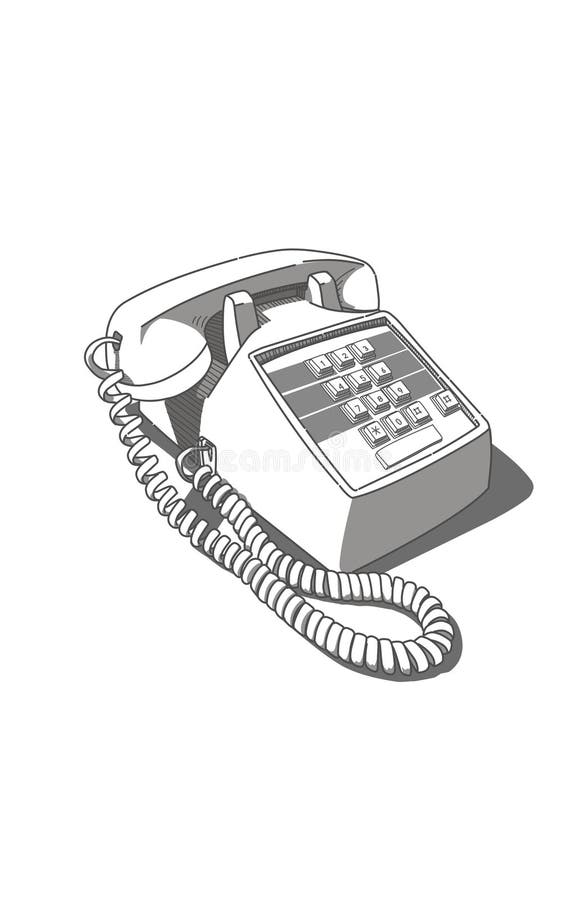 Black Drawing Telephone White Stock Illustrations – 3,789 Black Drawing ...