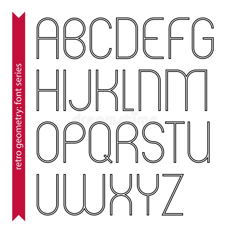 Black and White Slim Uppercase Letters, Delicate Stock Vector ...