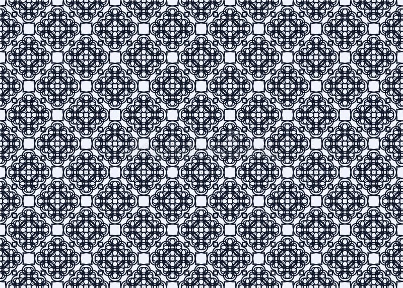 Small Mandala Shapes and Squares Small Scale Seamless Pattern in Black ...