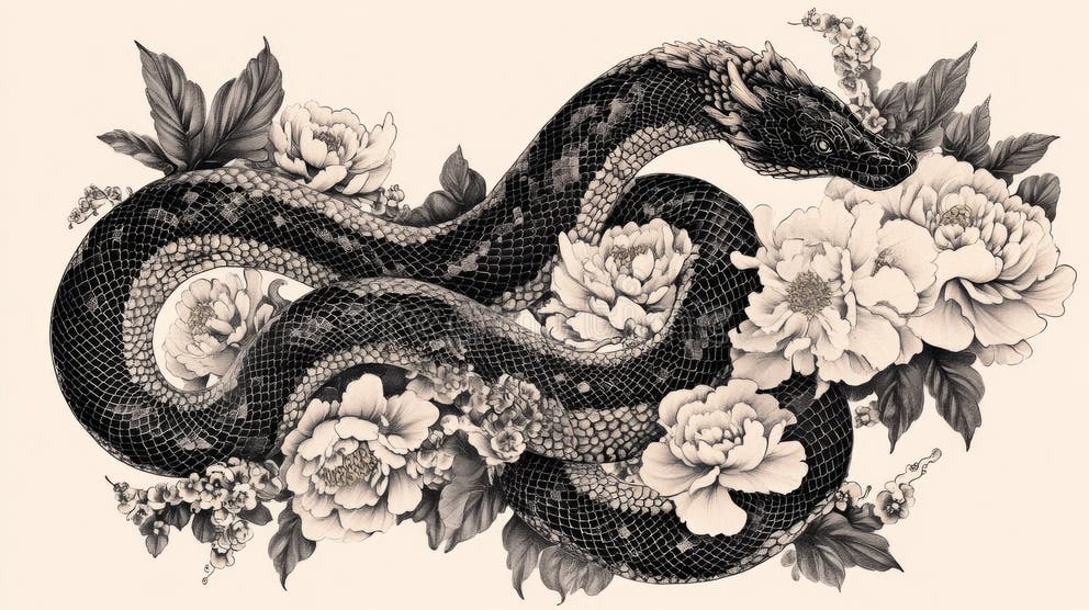 Snake Pencil Drawing Stock Illustrations – 346 Snake Pencil Drawing ...