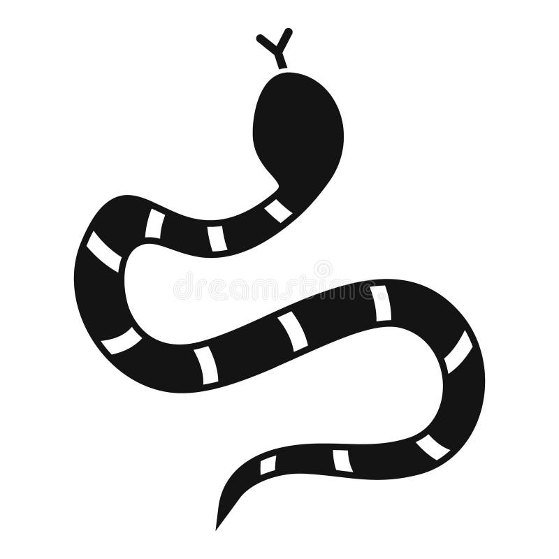 Black and White Snake Slithering in Simple Style Stock Vector ...