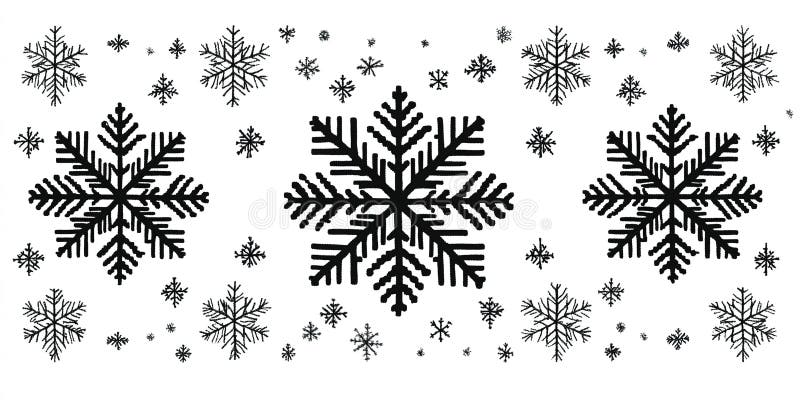 Black and White Snowflake Patterns Create a Winter-themed Design for ...