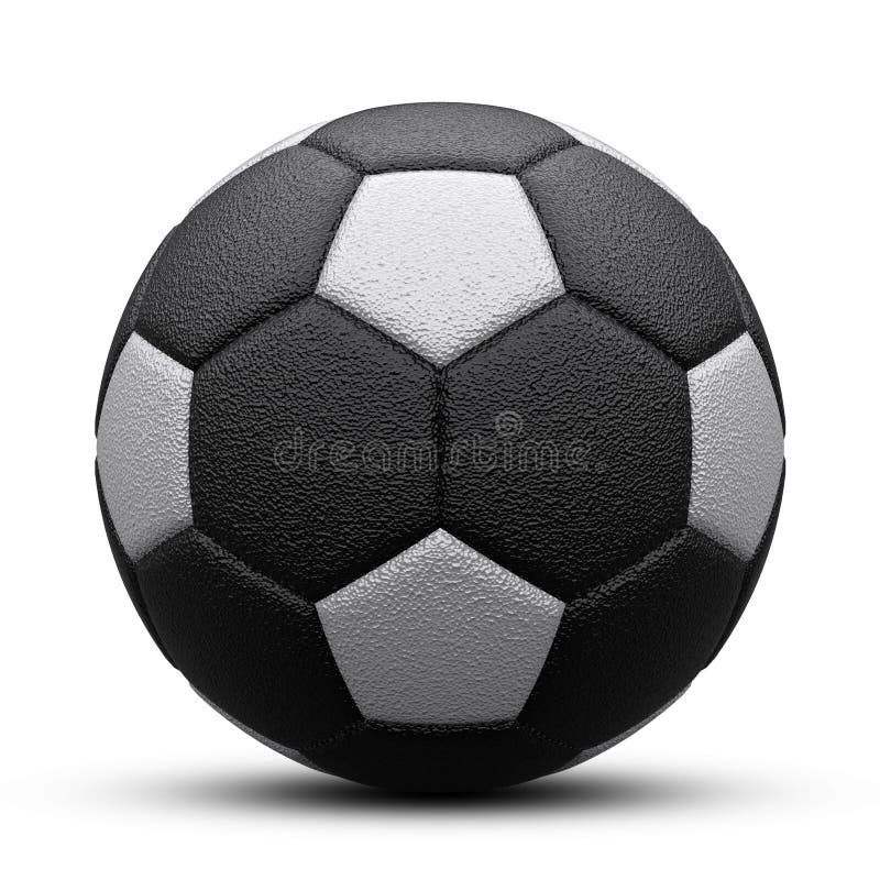 Black and White Soccer Ball with Shadow. Isolated on White. 3d Render ...