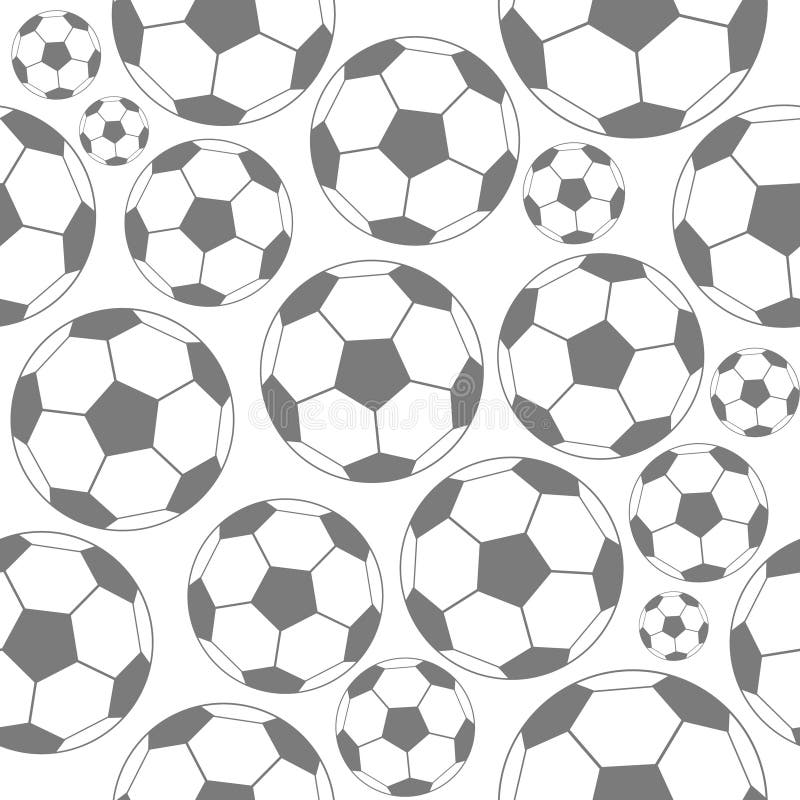 Black and White Soccer Seamless Pattern Stock Vector - Illustration of ...