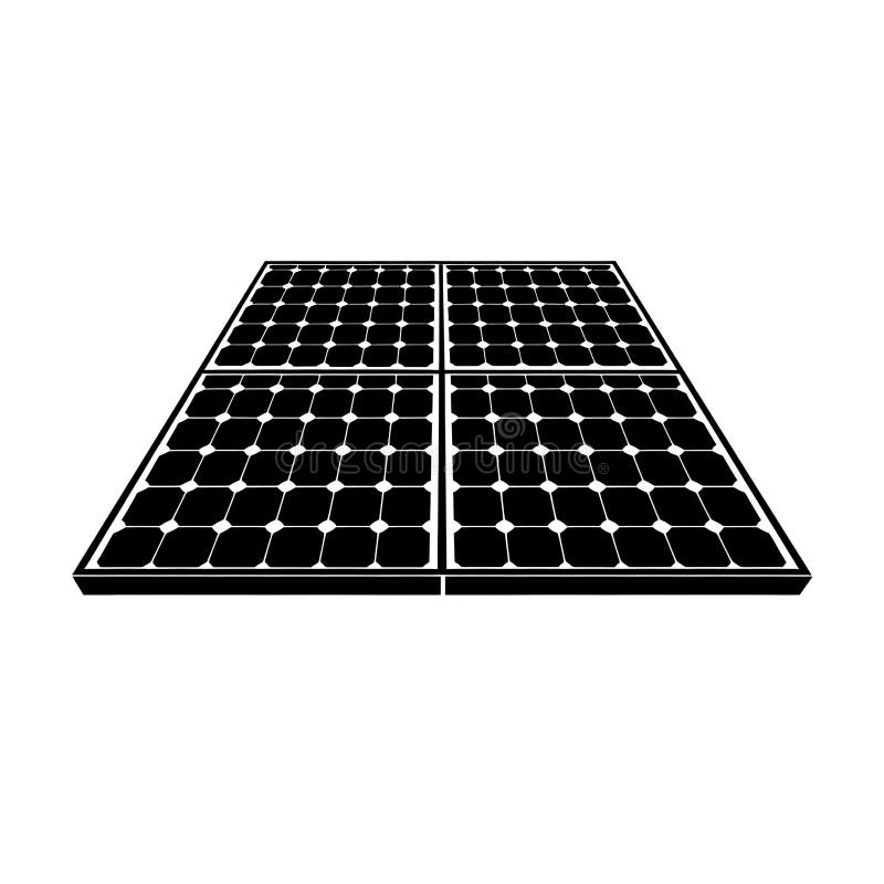 Black and White Solar Panel Illustration Stock Illustration ...