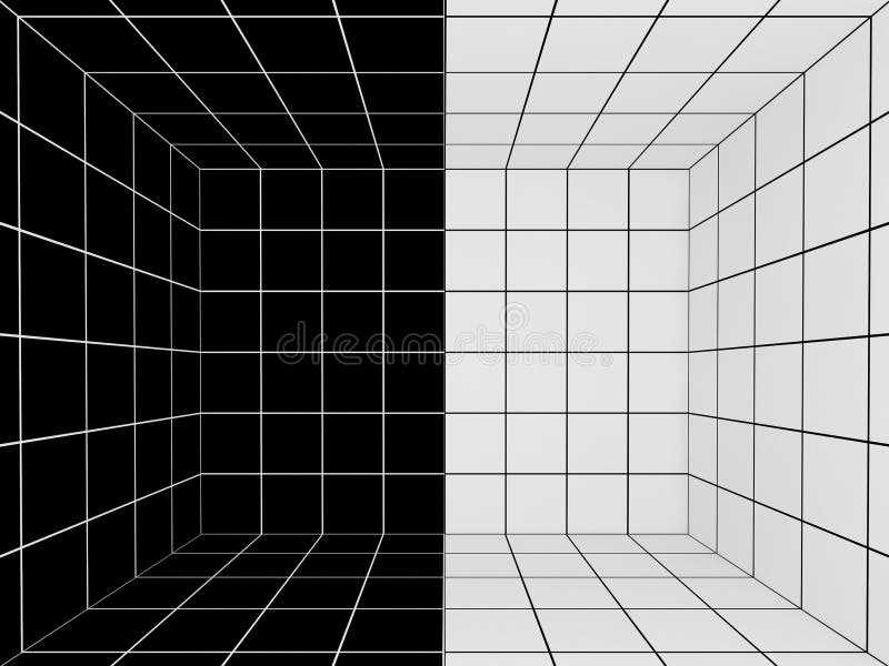 Perspective Grid Background 3d Vector Illustration. Model Projection ...