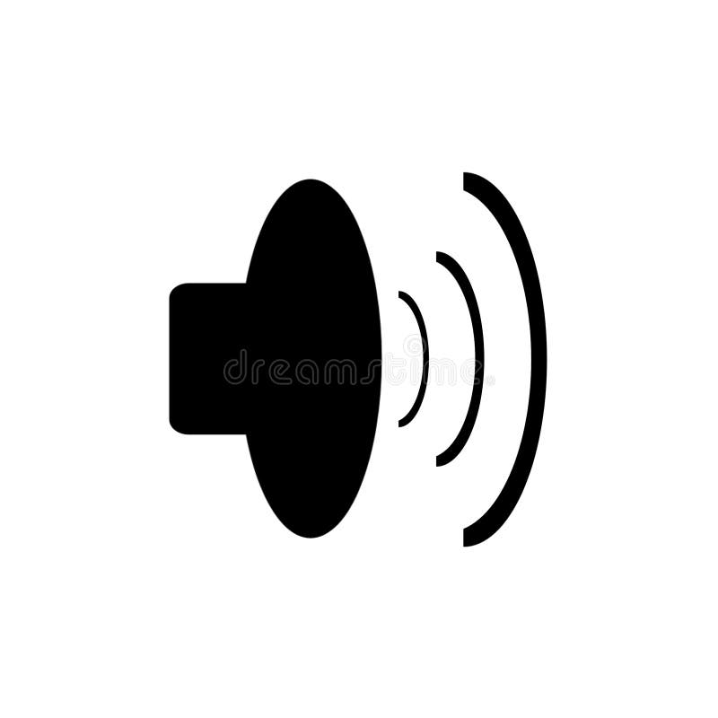 Black and White Speaker Button Icon Stock Illustration - Illustration ...
