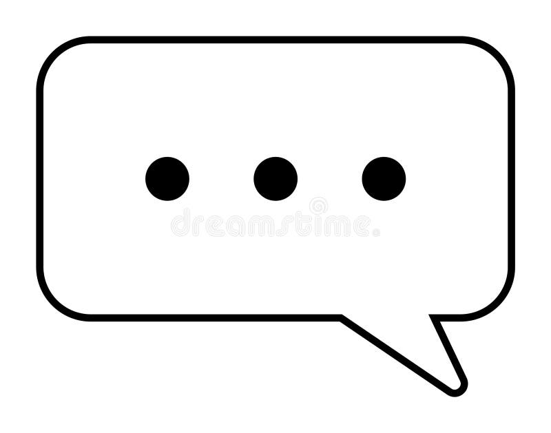 Black and White Speech Bubble with Three Ellipsis Dots, Indicating ...