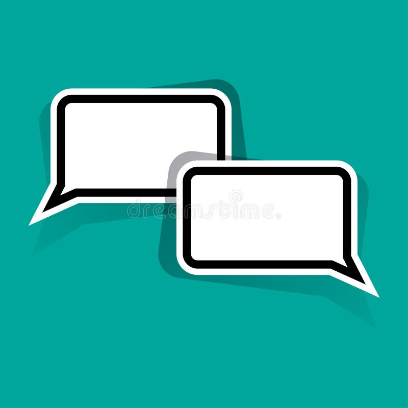 Black and White Speech Bubble for Your Text on Turquoise Background ...