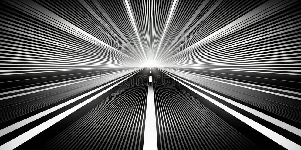 Black and White Speed Lines Vanishing Point Design Stock Illustration ...