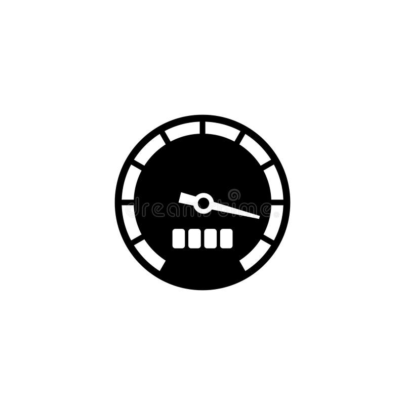 Black and White Speedometer Icon for Dashboard Interface Design Stock ...