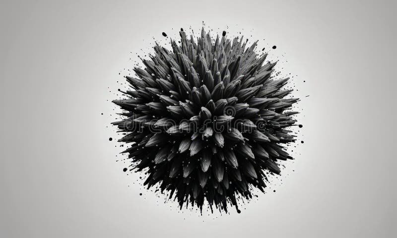 Black and White Spherical Object with Dense, Textured Surface ...