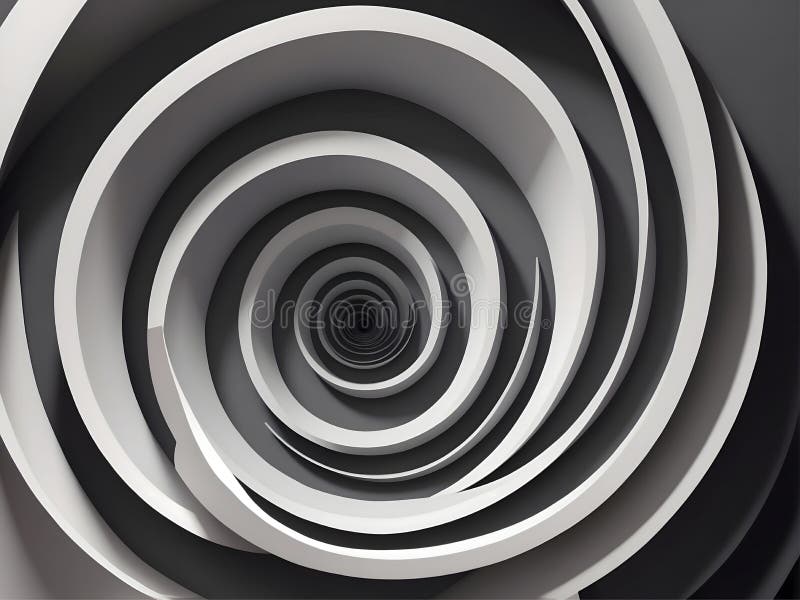 Black and White Spiral. a Black and White Abstract Image of a Swirling ...