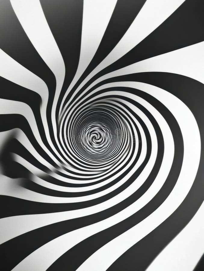 Black and White Spiral Creates Hypnotic Optical Illusion with Depth ...