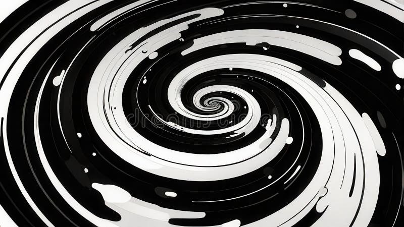 Black and White Spiral Pattern Art Stock Illustration - Illustration of ...