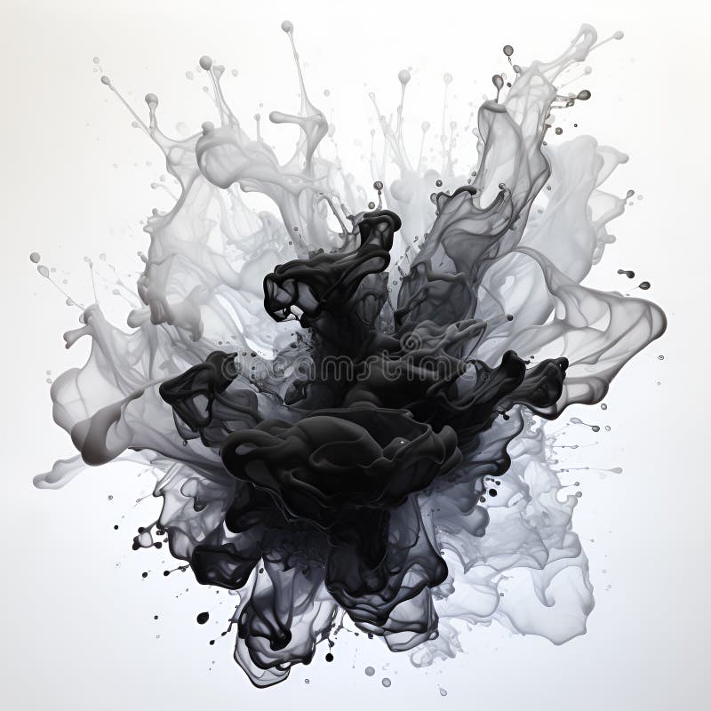 A Splash of Black and White Fluid. Vector Illustration Stock Vector ...