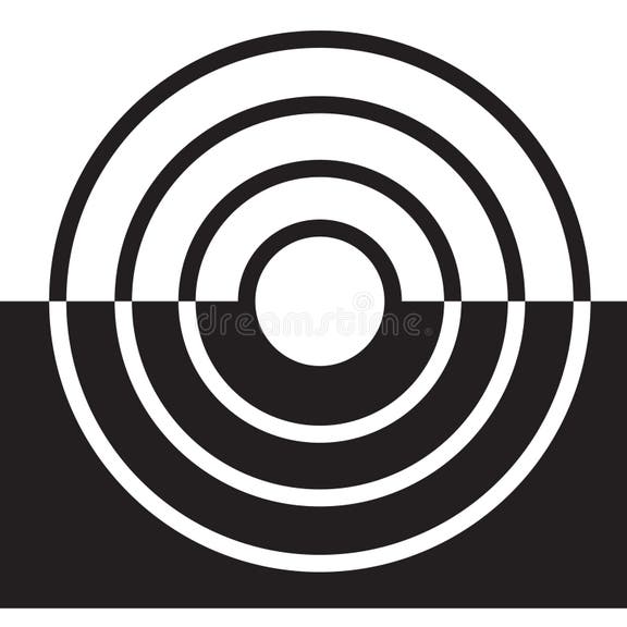 A Black and White, Split Target Vector Icon or Symbol Stock ...