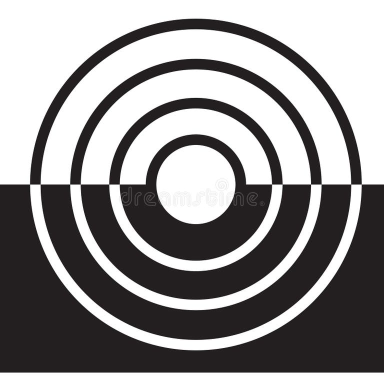 A Black and White, Split Target Vector Icon or Symbol Stock ...