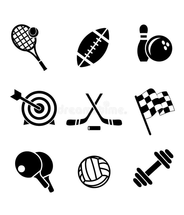 Sports Icons and Fans Equipment Stock Vector - Illustration of speaker ...