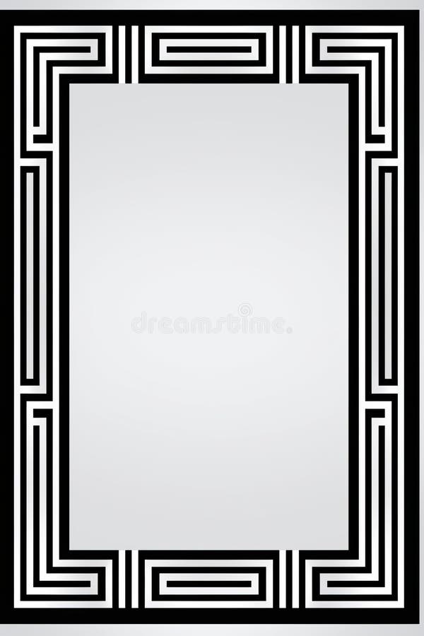 A Black and White Square Frame with a Greek Key Pattern Stock ...