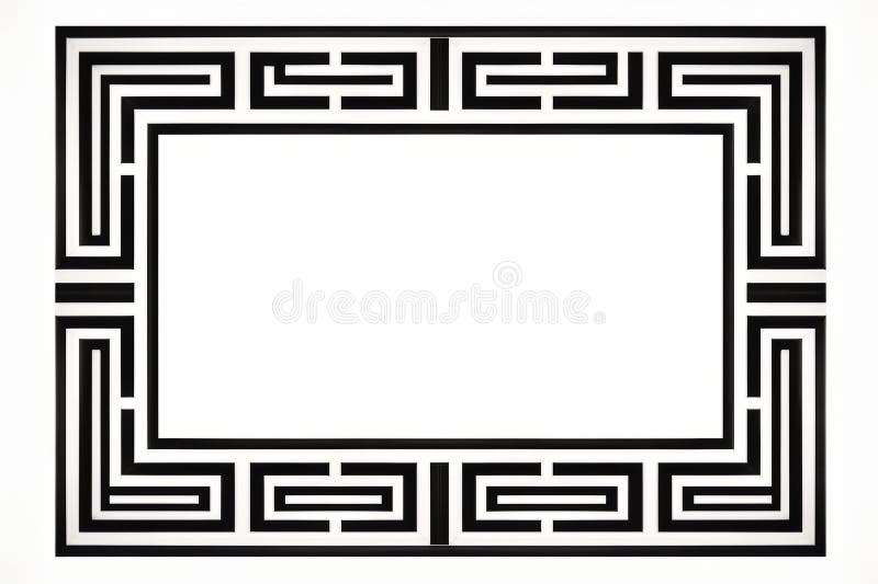 A Black and White Square Frame with an Ornate Design Stock Illustration ...