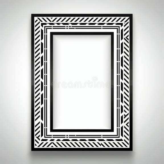 A Black and White Square Frame with a Pattern on it Stock Illustration ...