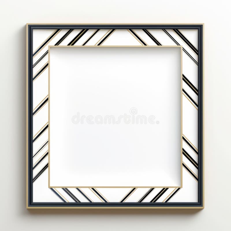 A Black and White Square Frame on a White Wall Stock Illustration ...