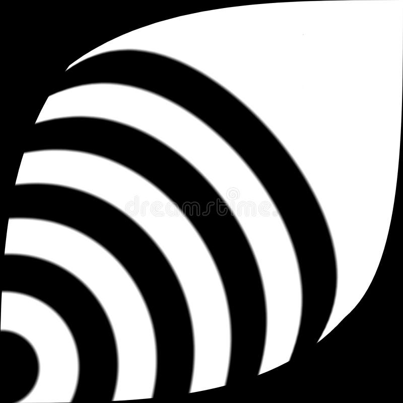 Black and White Square Graphic Design with Spirals and Cone Shape on ...