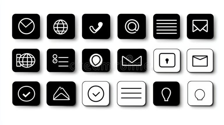Square Ui Icons Stock Illustrations – 6,342 Square Ui Icons Stock ...
