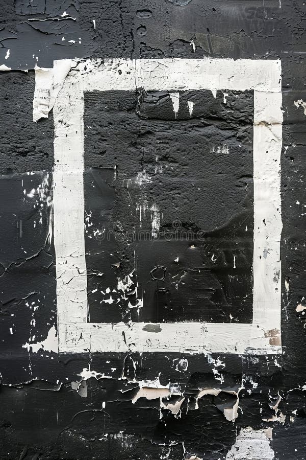 A Black and White Square on a Wall Stock Photo - Image of square, frame ...