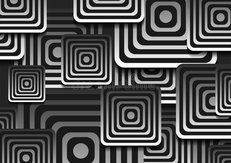 Black White Squares Abstract Tech Minimal Background Stock Vector ...