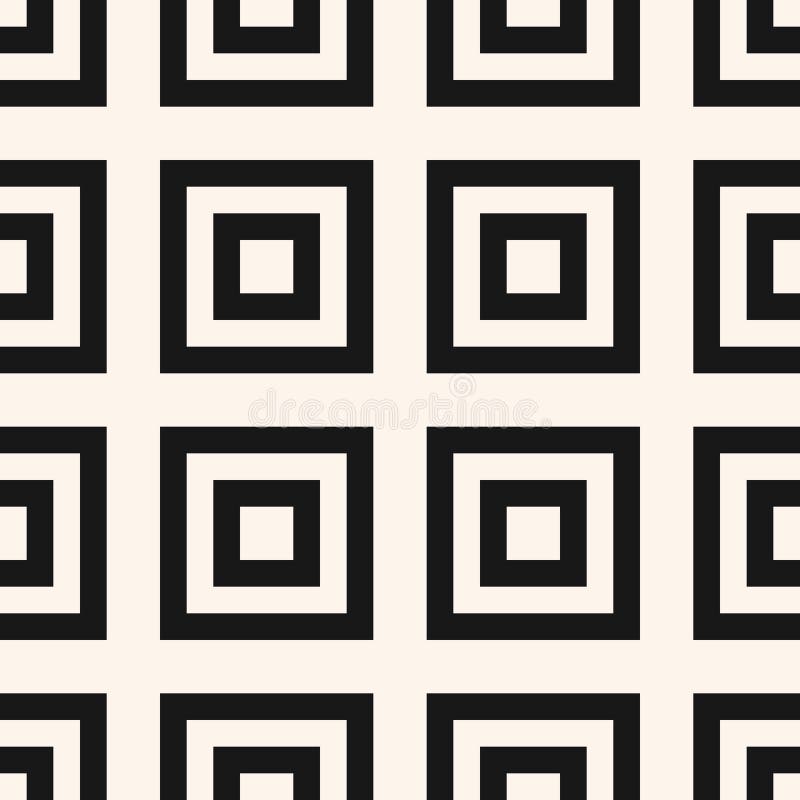 Black and White Squares Seamless Pattern. Abstract Vector Geometric ...