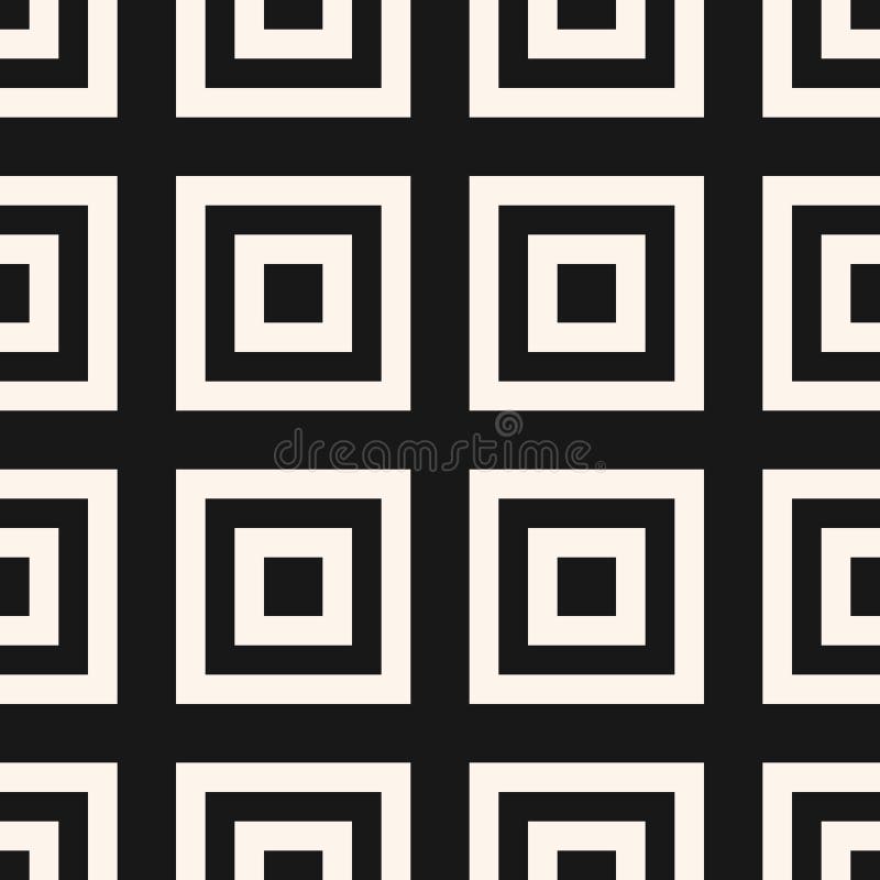 Black and White Squares Seamless Pattern. Abstract Vector Geometric ...