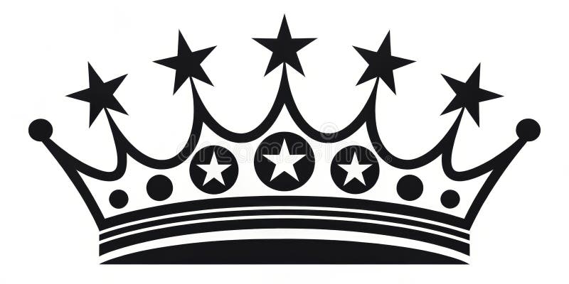 Black and White Star Crown Simple Design, Regal Concept, Vector ...