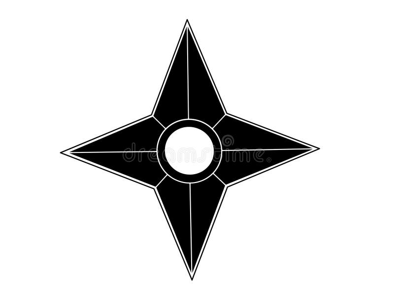 Black and White Star Throwing Ninja Shuriken Stock Illustration ...