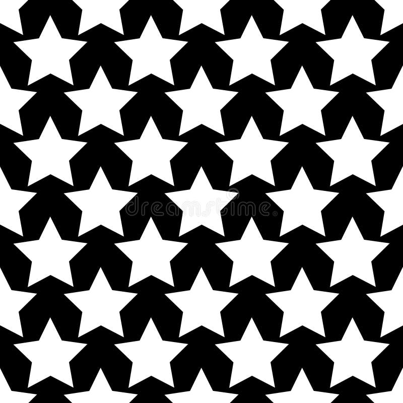 Black and White Stars Geometric Pattern Stock Vector - Illustration of ...