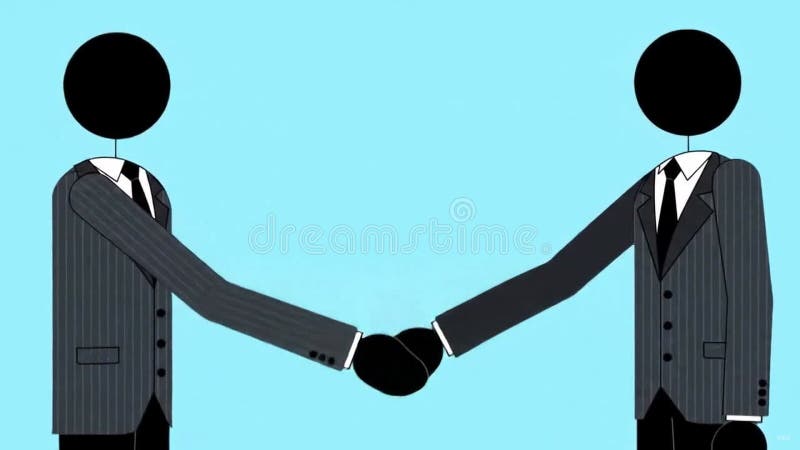 Black and White Stick Figure Handshake between Professionals, Ideal for ...