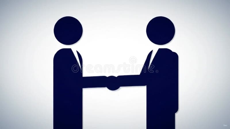 Black and White Stick Figure Handshake between Professionals, Ideal for ...
