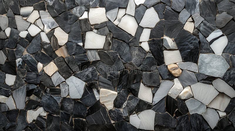 Black and White Stone Mosaic Tile Texture Background Stock Image ...