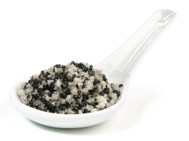 Black and White Stone Salt Isolated on White Background Stock Image ...