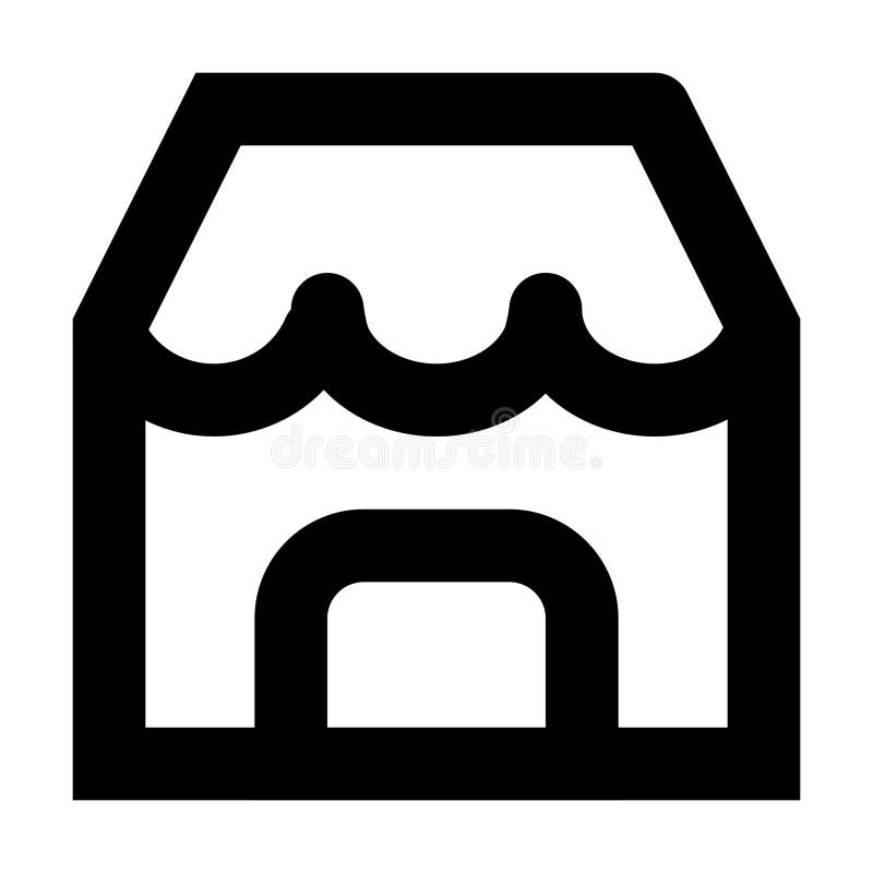 Black and White Store Icon for Content and Design Ideal for E-commerce ...