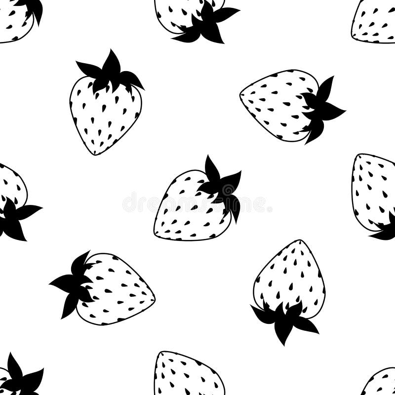 Black and White Strawberries Stock Vector - Illustration of design ...