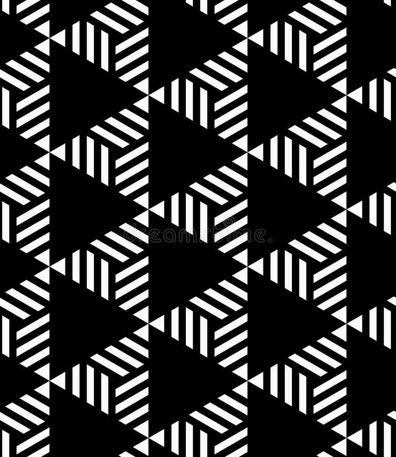 Black and White Striped and Black Triangles Stock Vector - Illustration ...