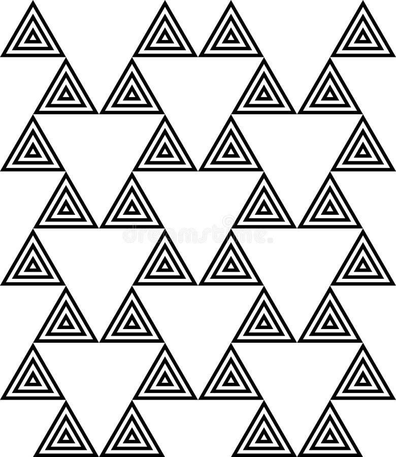 Black and White Striped and Black Triangles Stock Vector - Illustration ...
