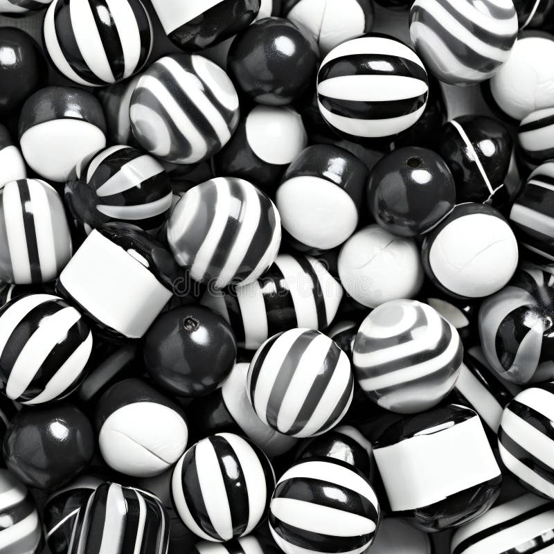 Black and White Striped Candies As a Background, Top View Stock ...
