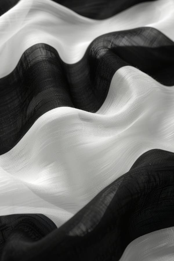 Black and White Striped Fabric Draped Elegantly in Natural Light Stock ...