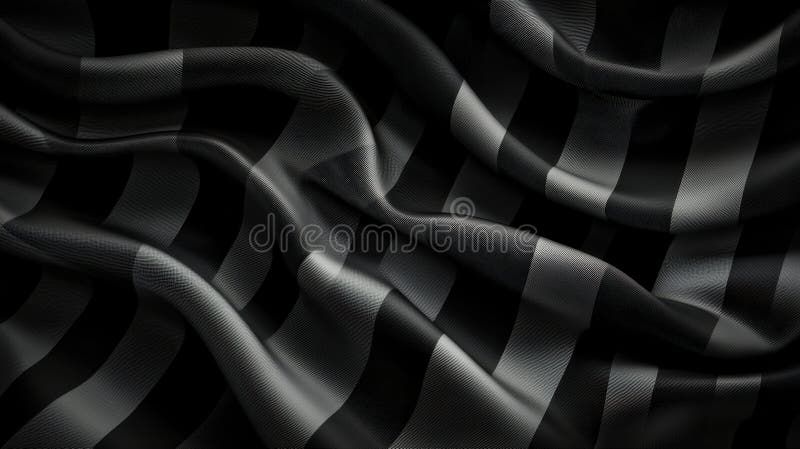 A Black and White Striped Fabric with a Shiny Texture. Stock Image ...
