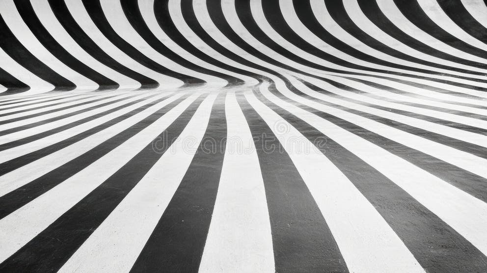 A Black and White Striped Floor. Stock Image - Image of outward, angle ...