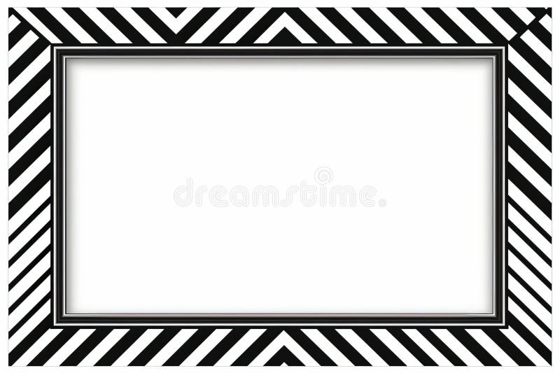 A Black and White Striped Frame with a White Border Stock Illustration ...