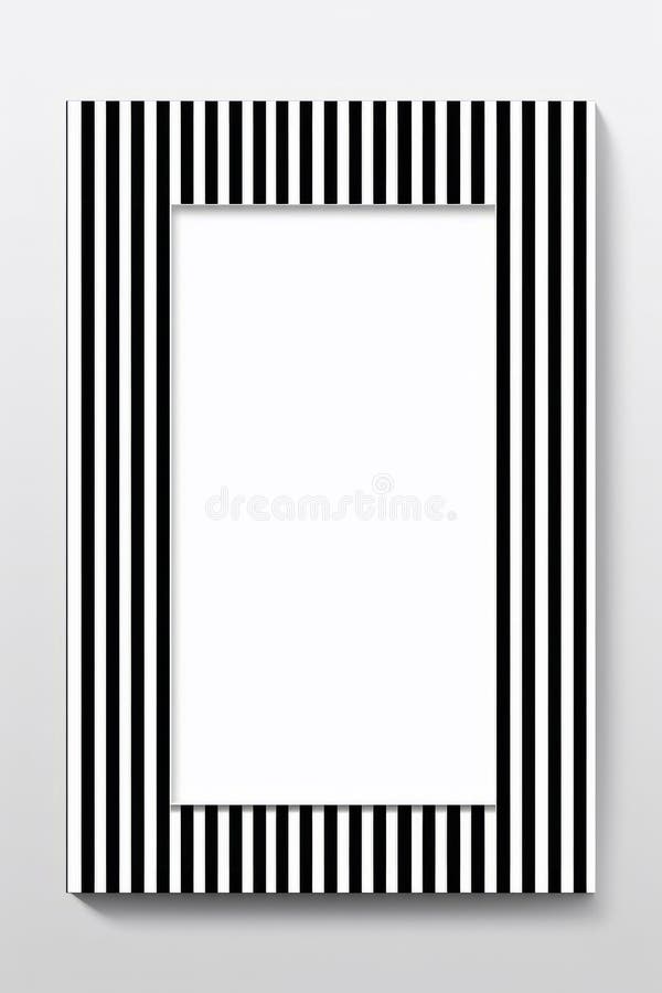 A Black and White Striped Frame on a Wall Stock Illustration ...